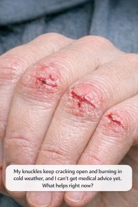 My knuckles keep cracking open and burning in cold weather, and I can’t ...