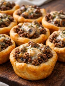 Beef and Mushroom Crescent Cups | Grandma's Things